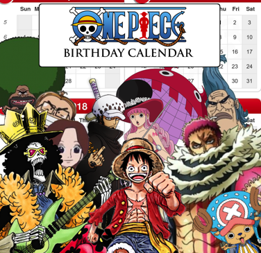 One Piece Birthday Calendar (v2.0) – The Library of Ohara