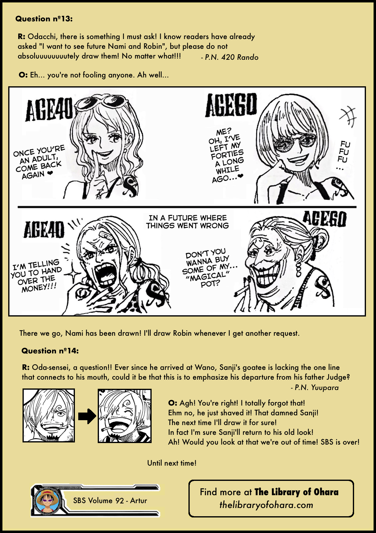 Volume 92 SBS Question Corner – The Library of Ohara