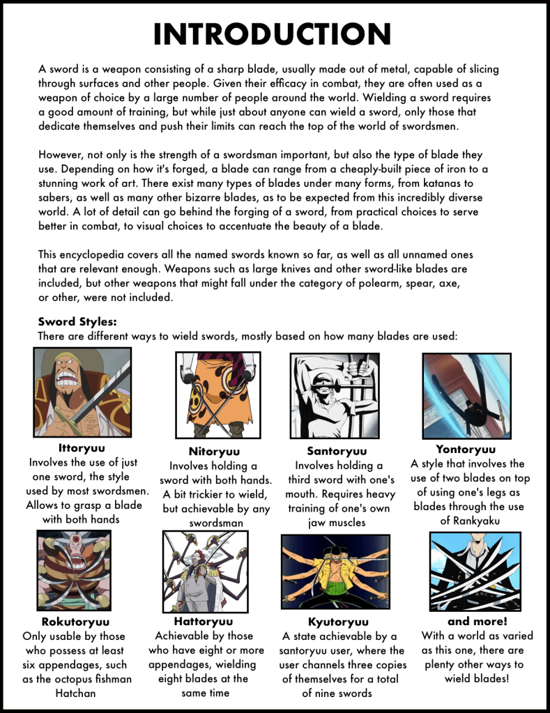 THE ONE PIECE SWORD ENCYCLOPEDIA – A Complete Collection of Every Sword ...